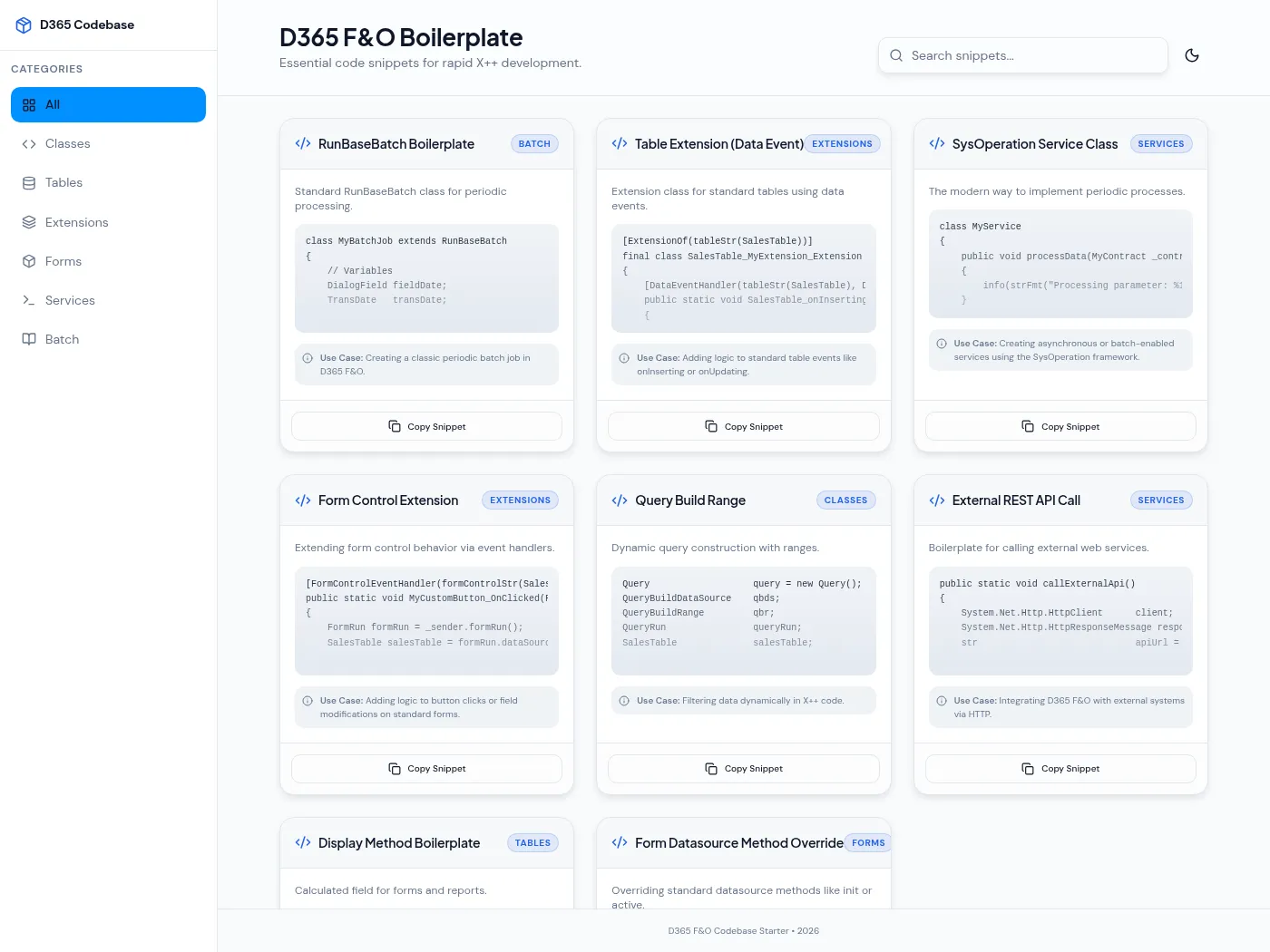 D365 F&O Codebase Starter