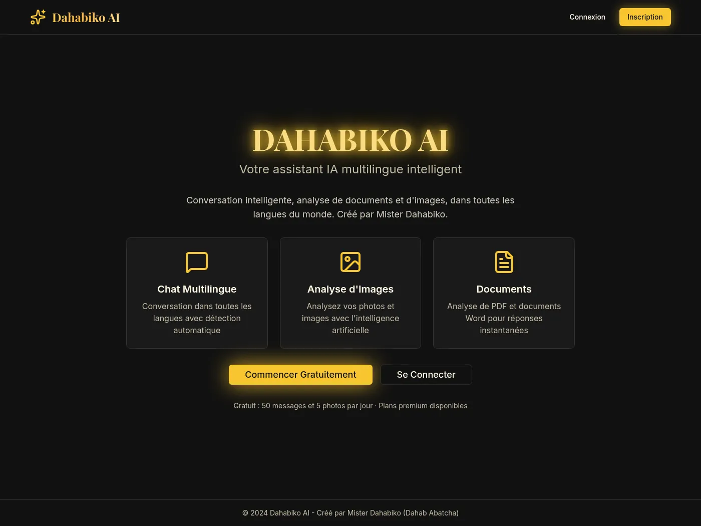 Dahabiko AI - Multilingual Chat & Document Analysis Web App with Subscriptions