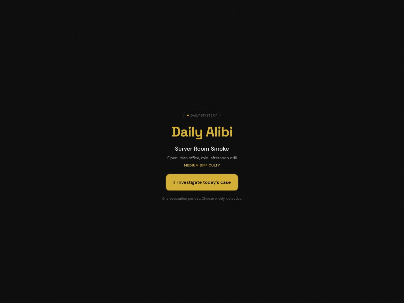 Daily Alibi Game