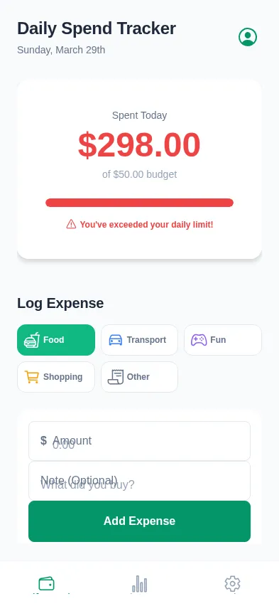 Daily Spend Tracker