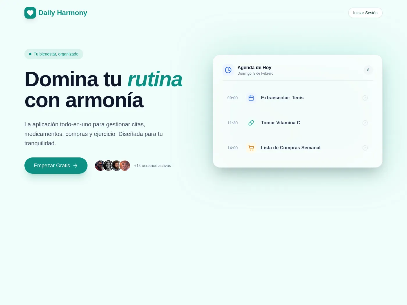 Daily Harmony Organizer