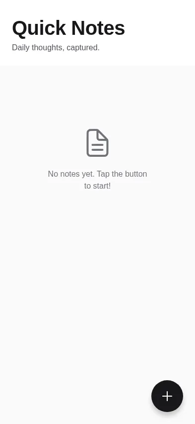 Daily Quick Notes App