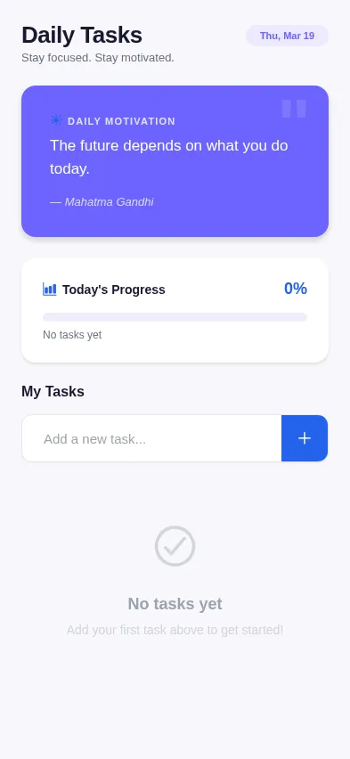 Daily Task + Motivation