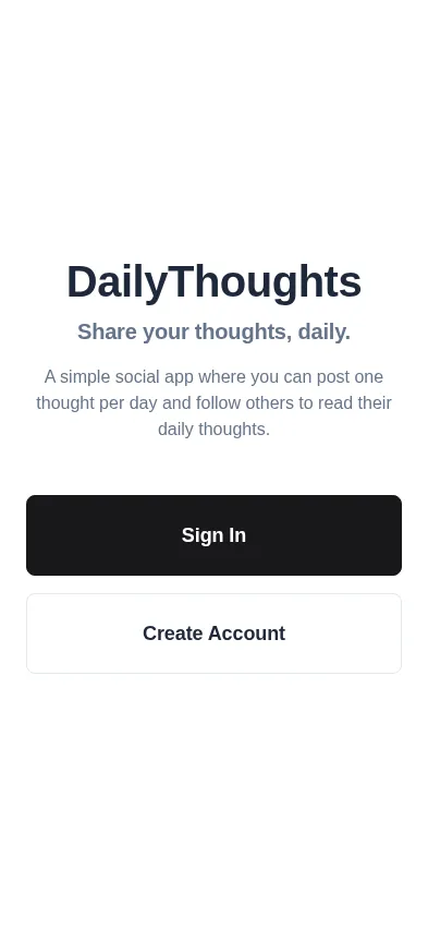 DailyThoughts Social App