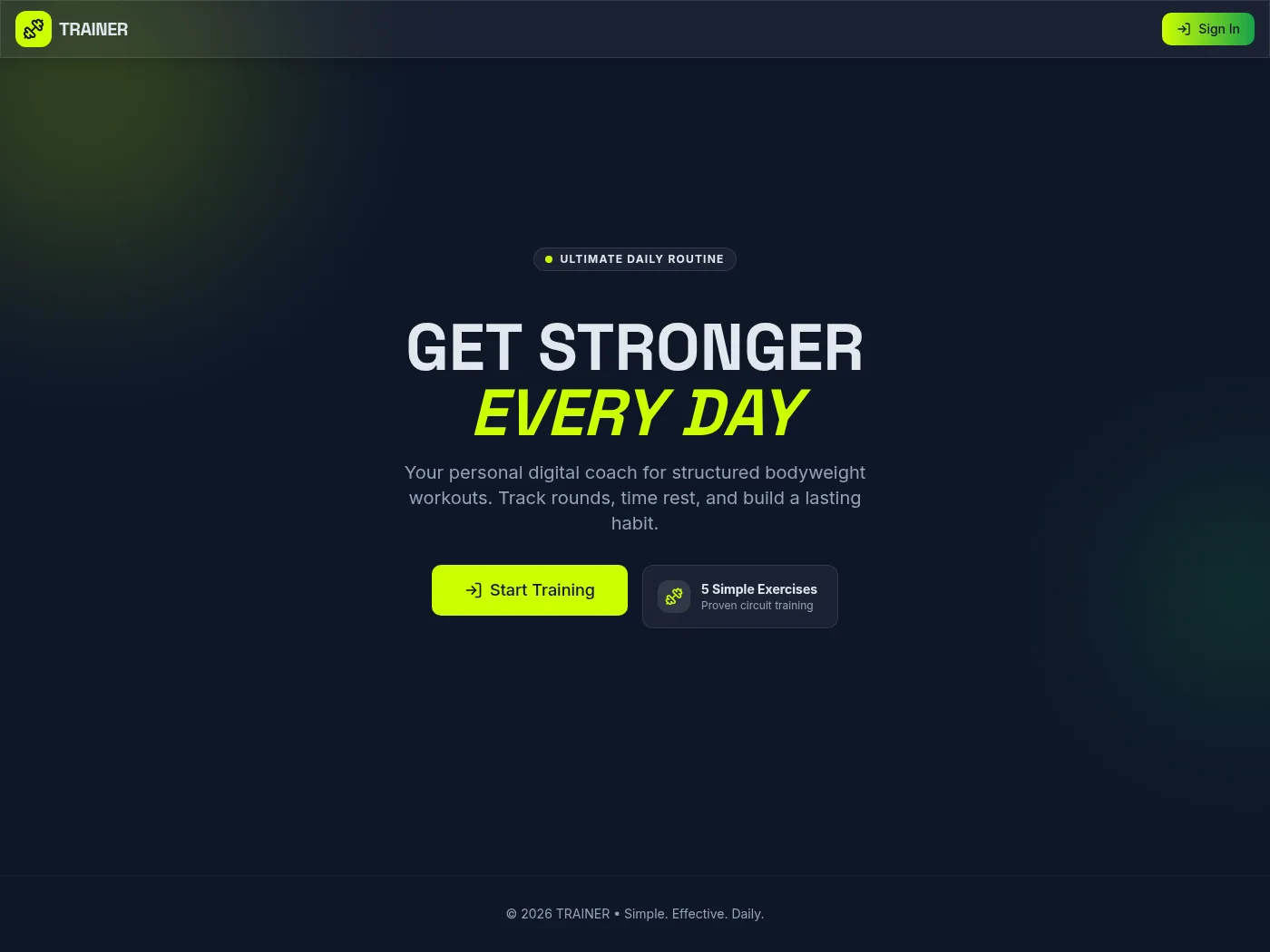 Daily Workout Trainer