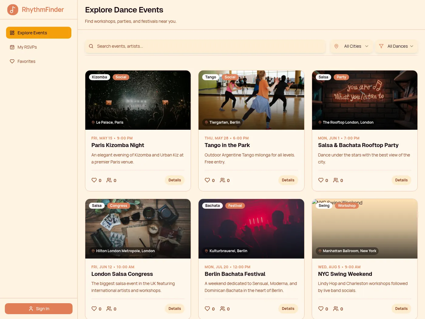 Dance Event Finder