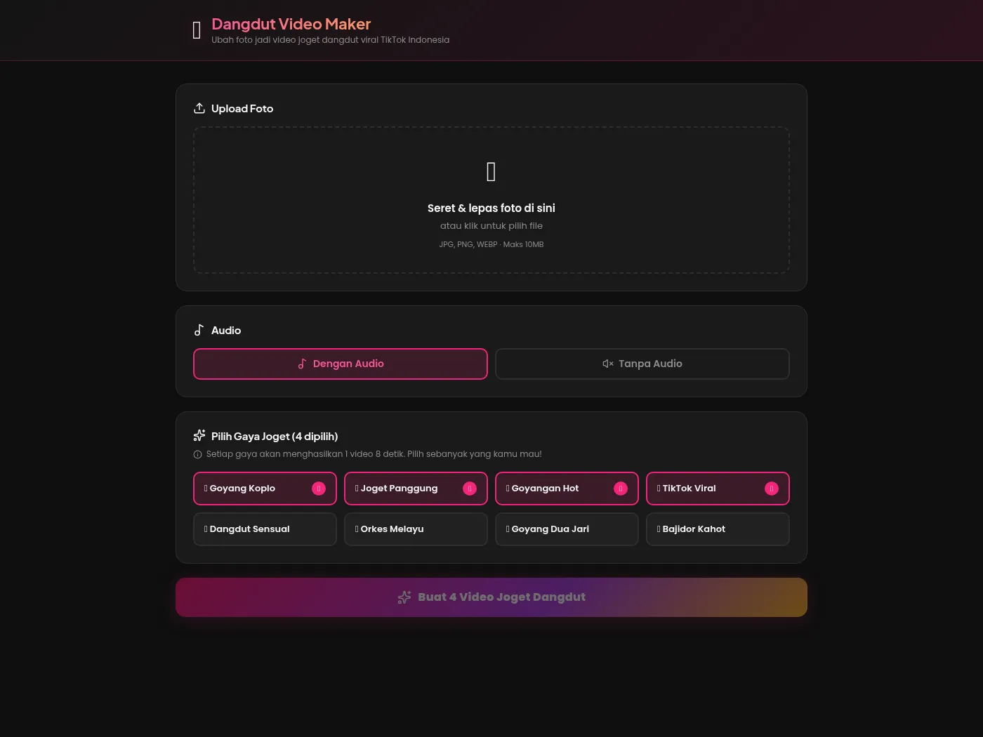 Dangdut Dance Video Generator