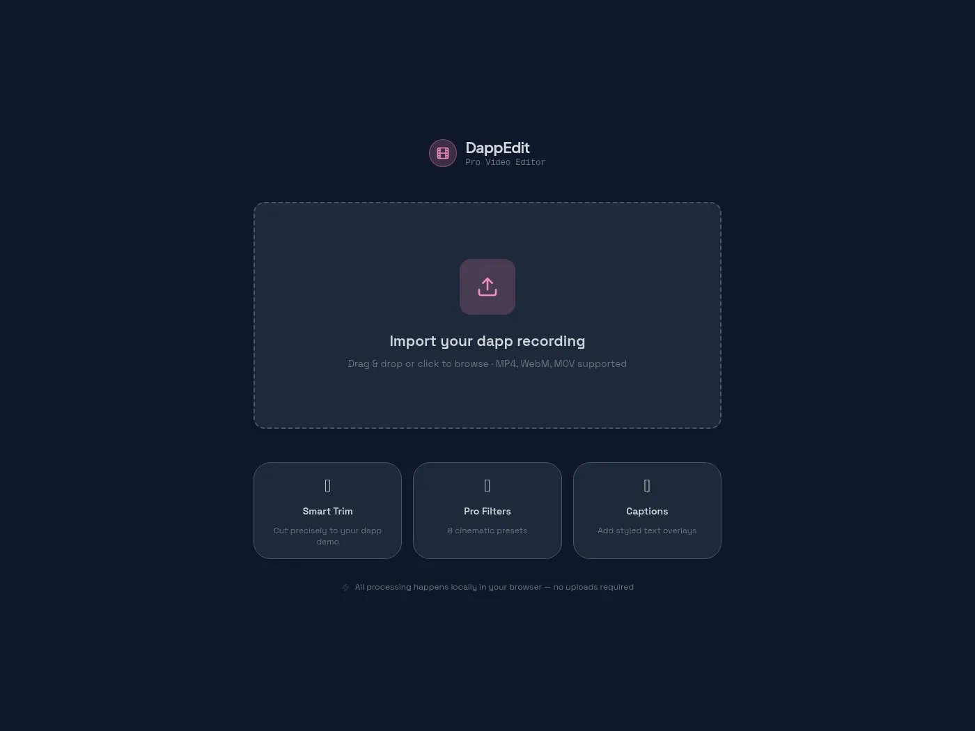 Pro Dapp Video Editor