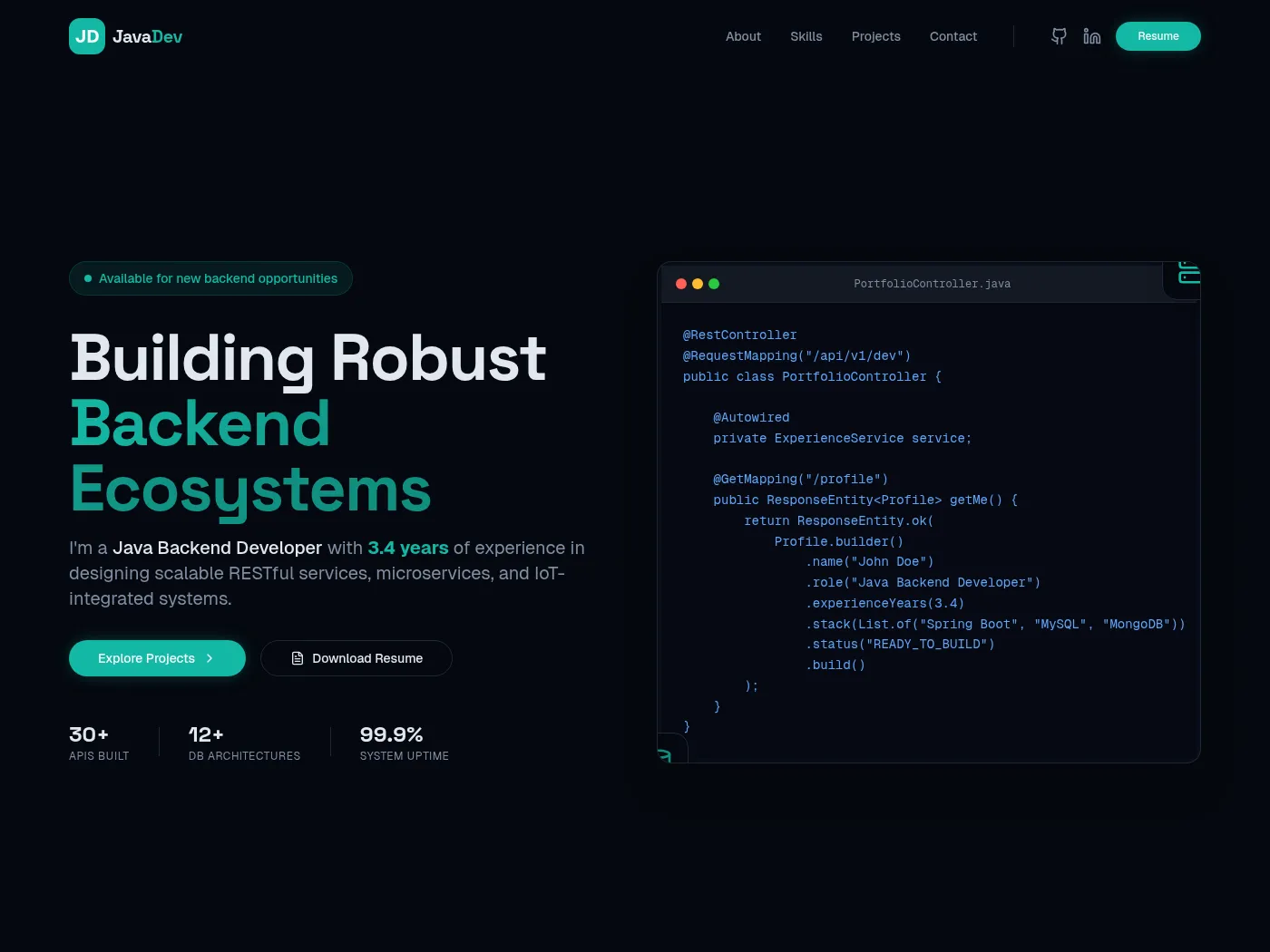 Dark Dev Portfolio