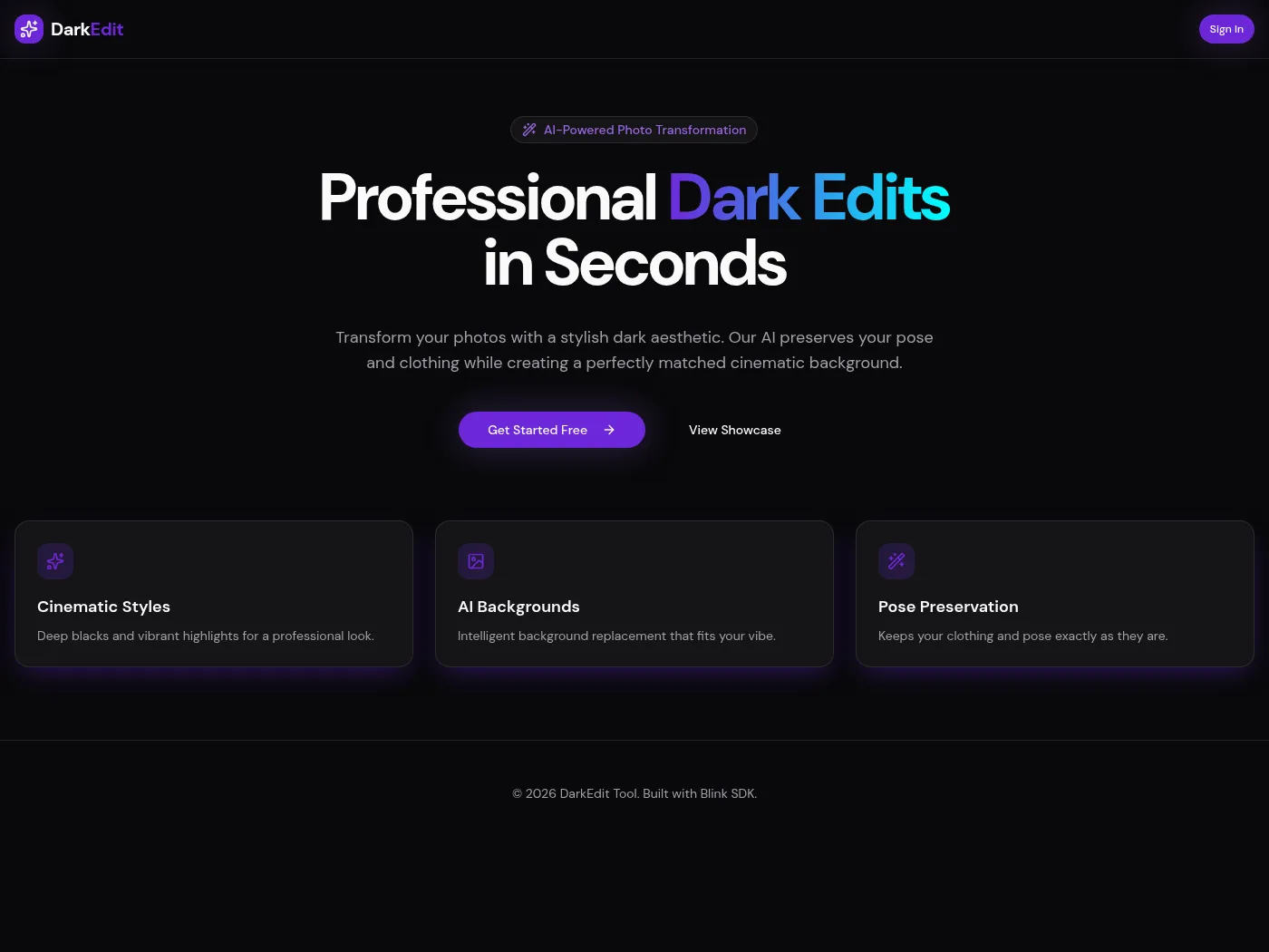 Dark Edit Photo Tool