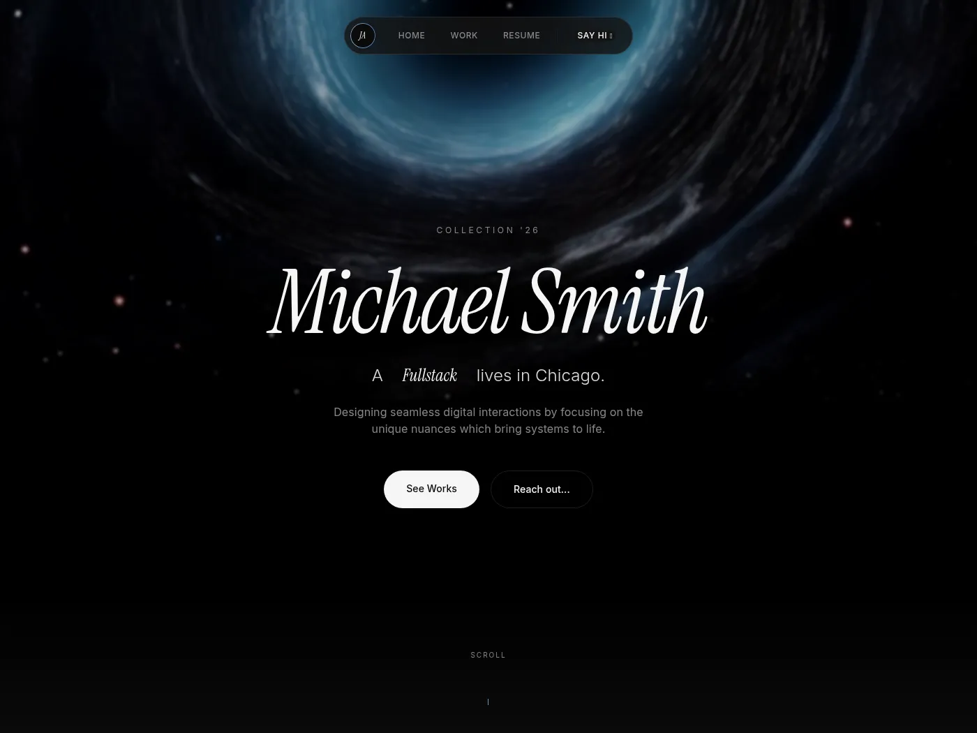 Dark Portfolio Landing