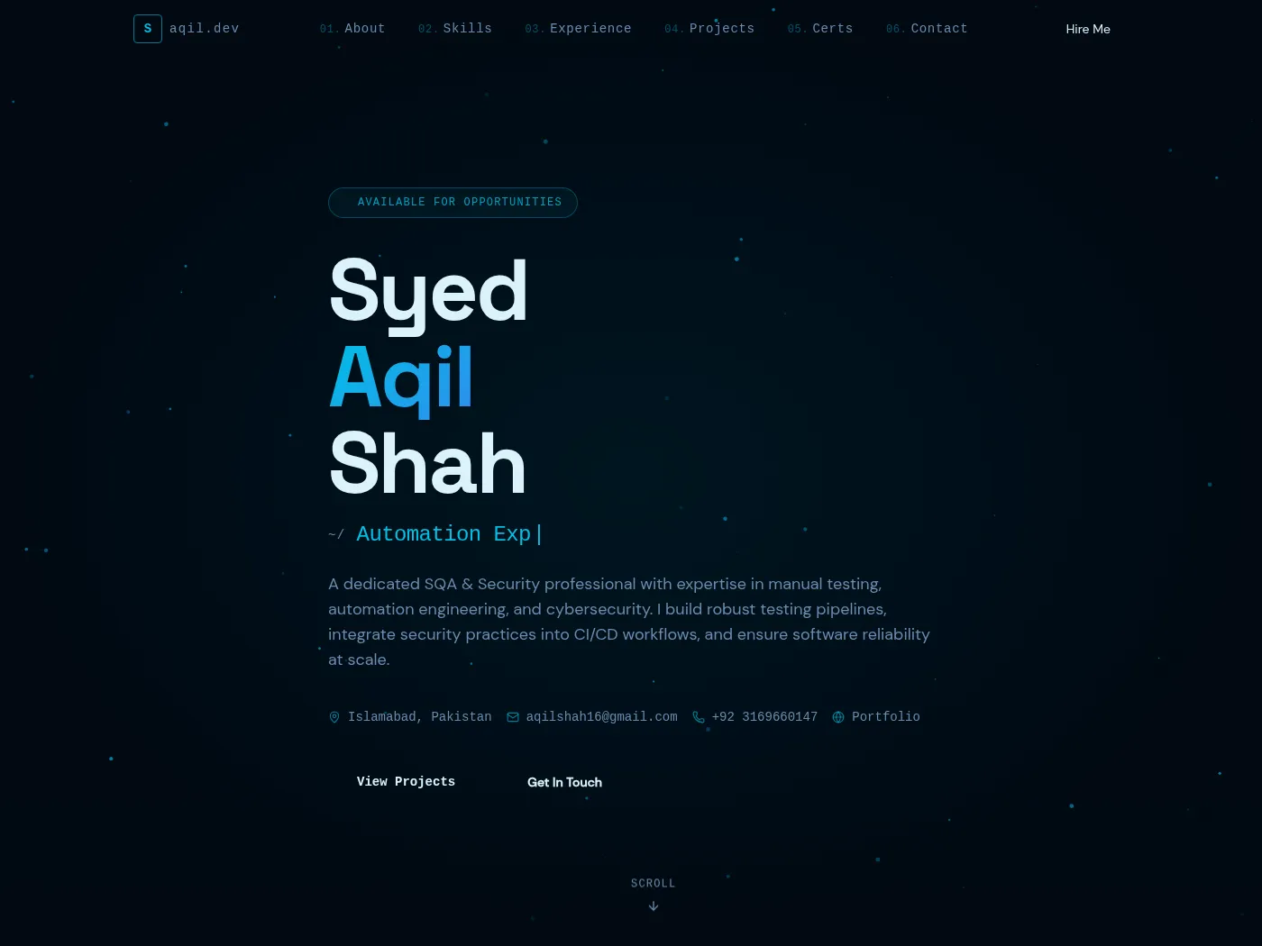 Dark Portfolio Pro