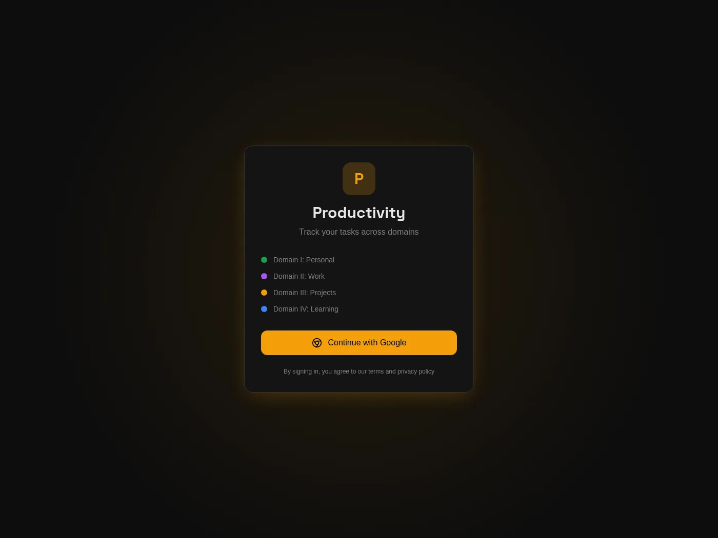 Dark Mode Productivity Hub