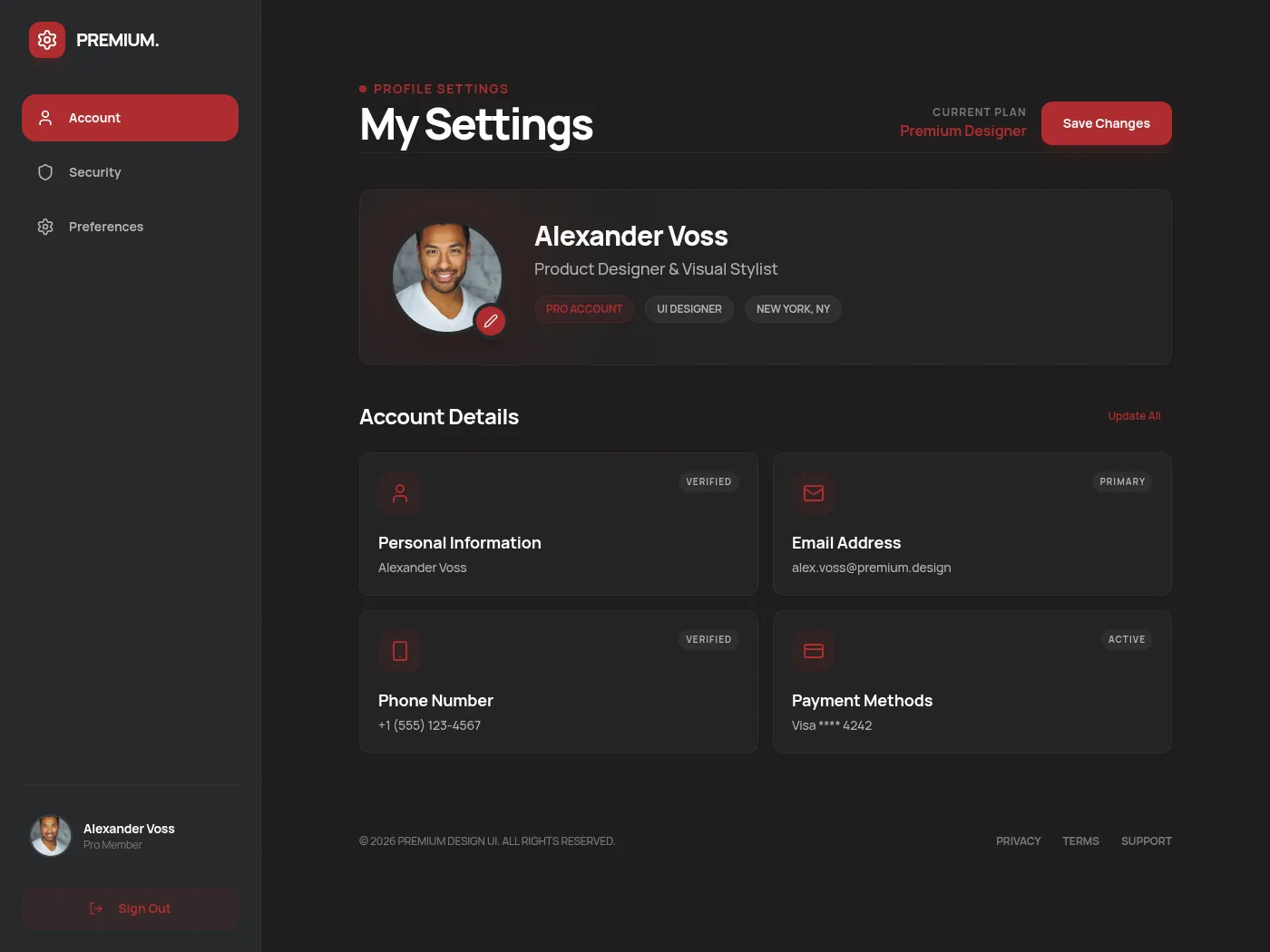 Dark Profile UI