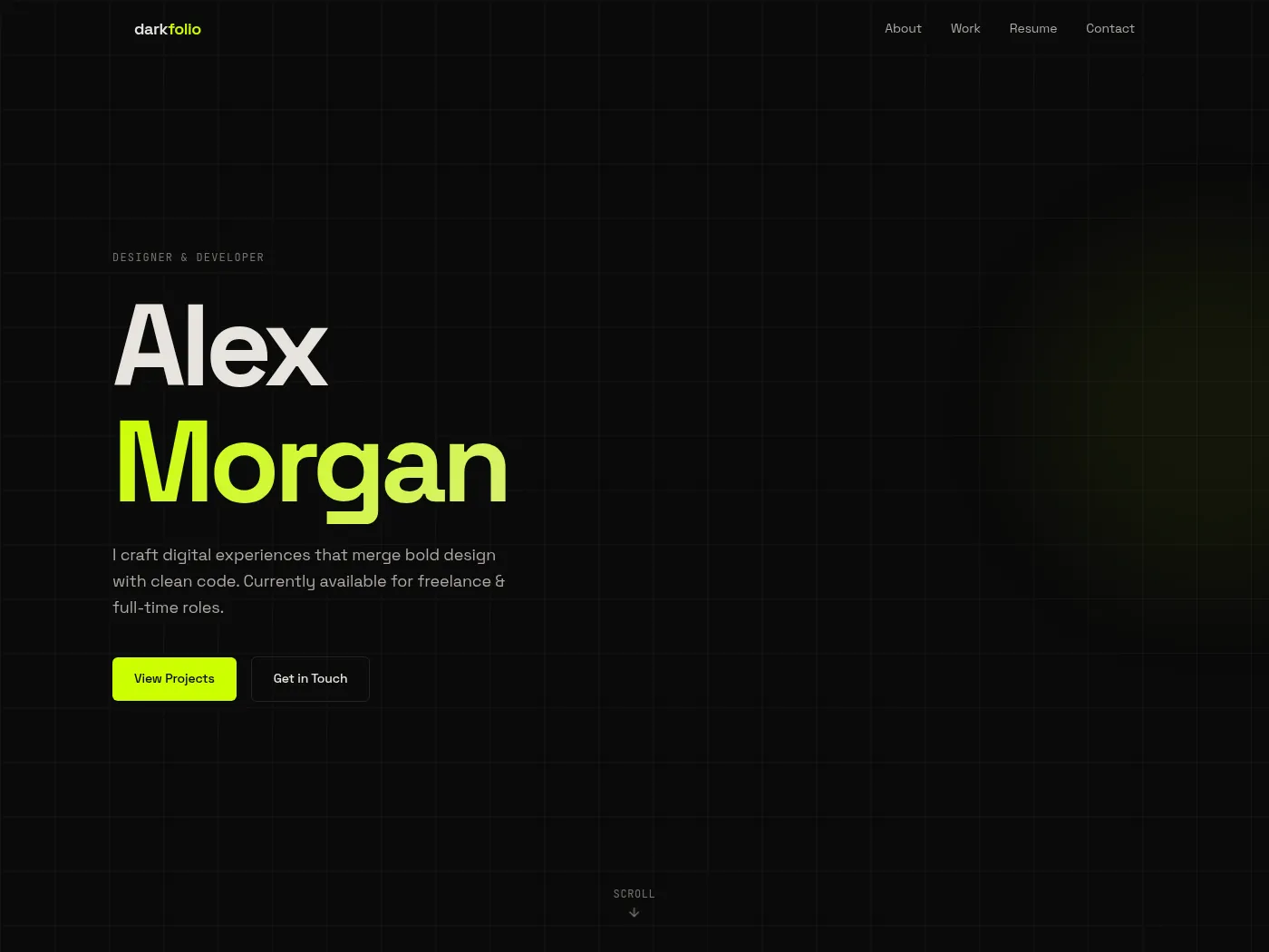 Darkfolio Resume Site