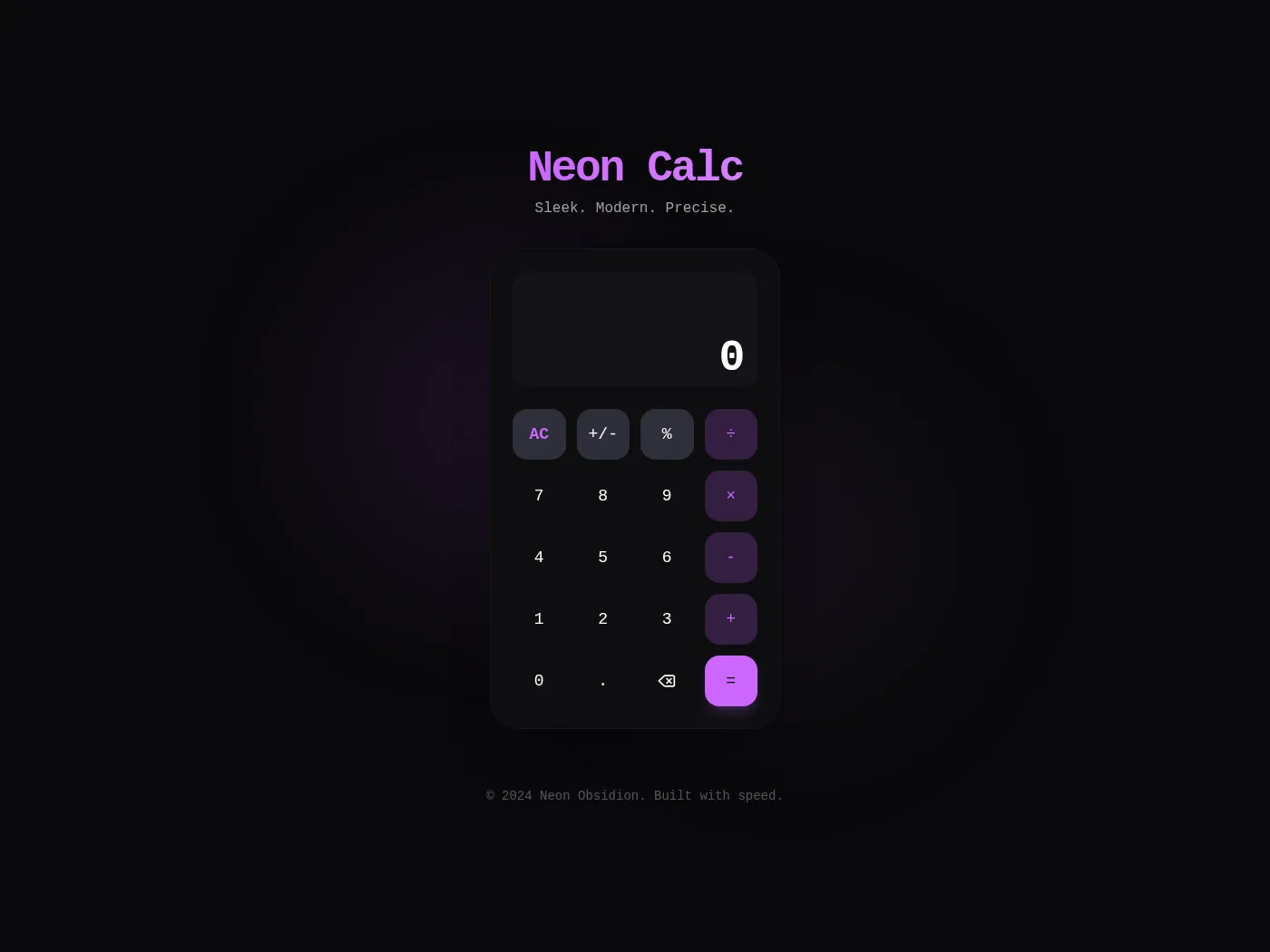 DarkMode Calculator App