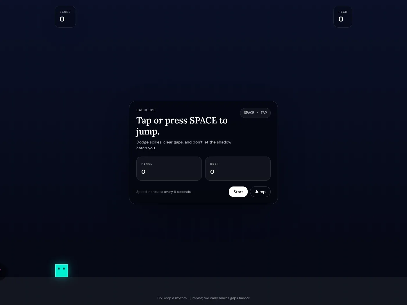 DashCube Browser Game
