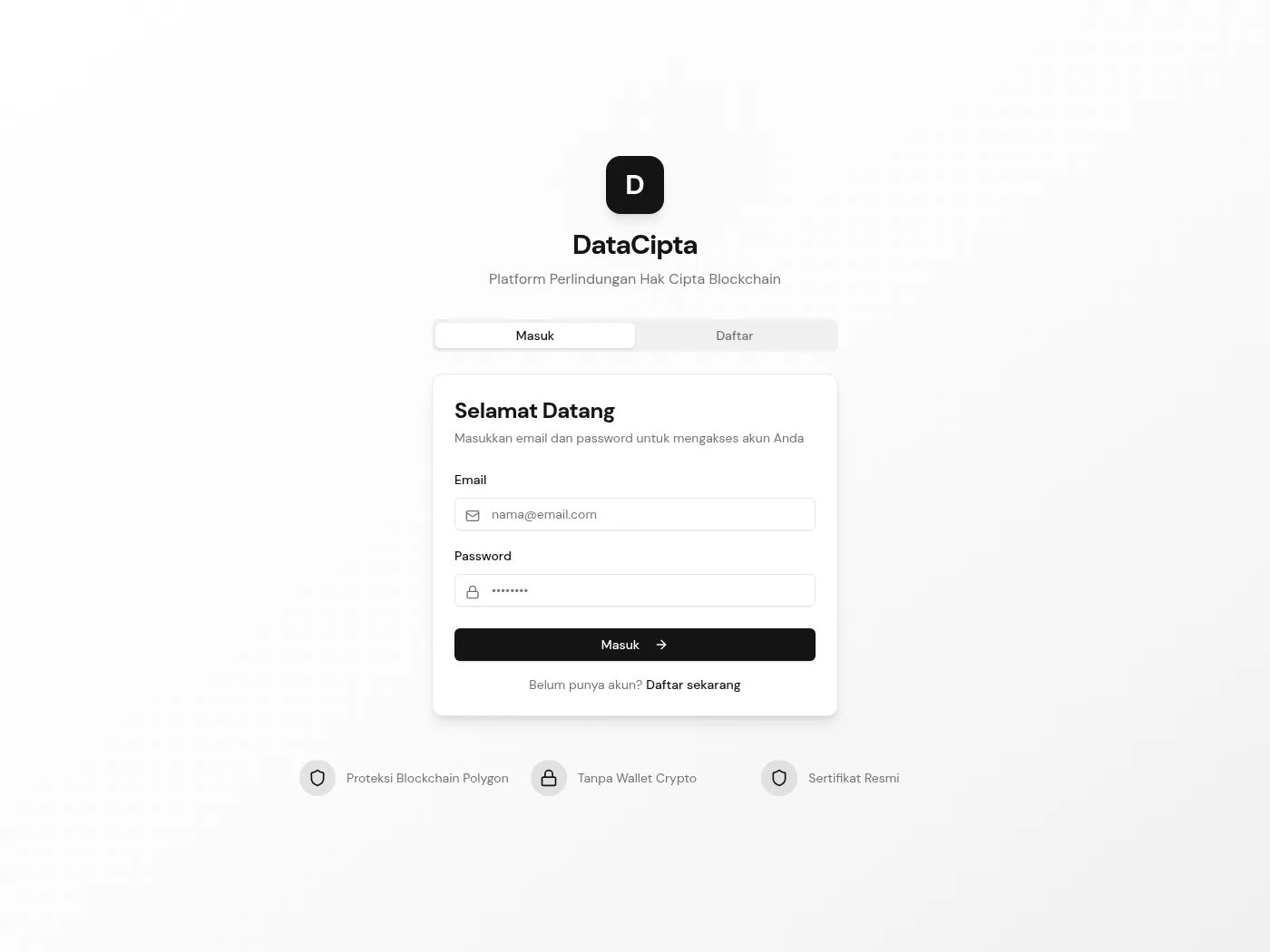 DataCipta Copyright Dashboard