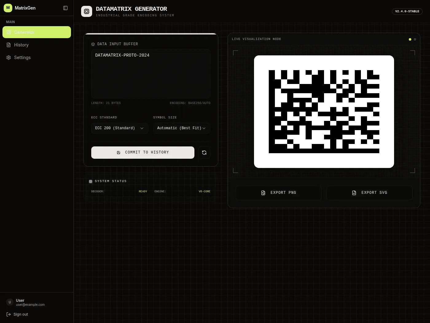 DataMatrix Code Generator