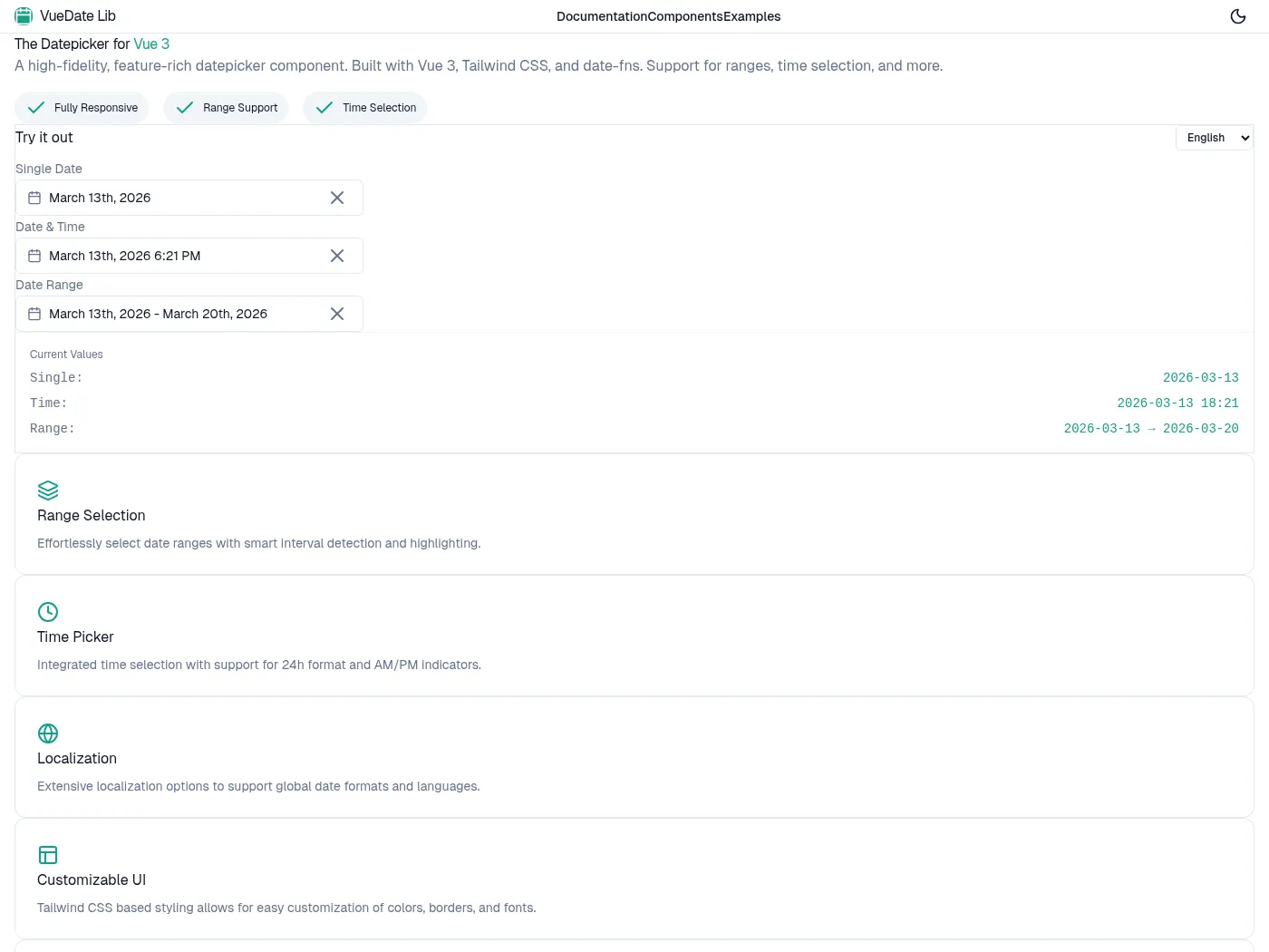 Datepicker UI Library