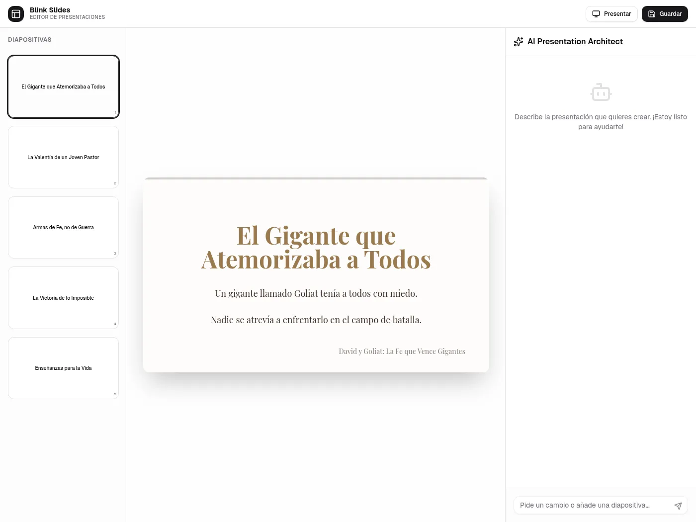 David y Goliat Slide