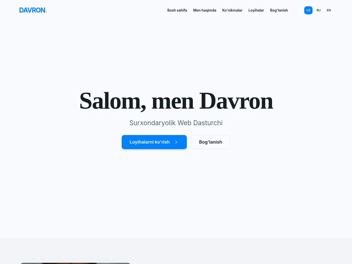Davron Portfolio Site