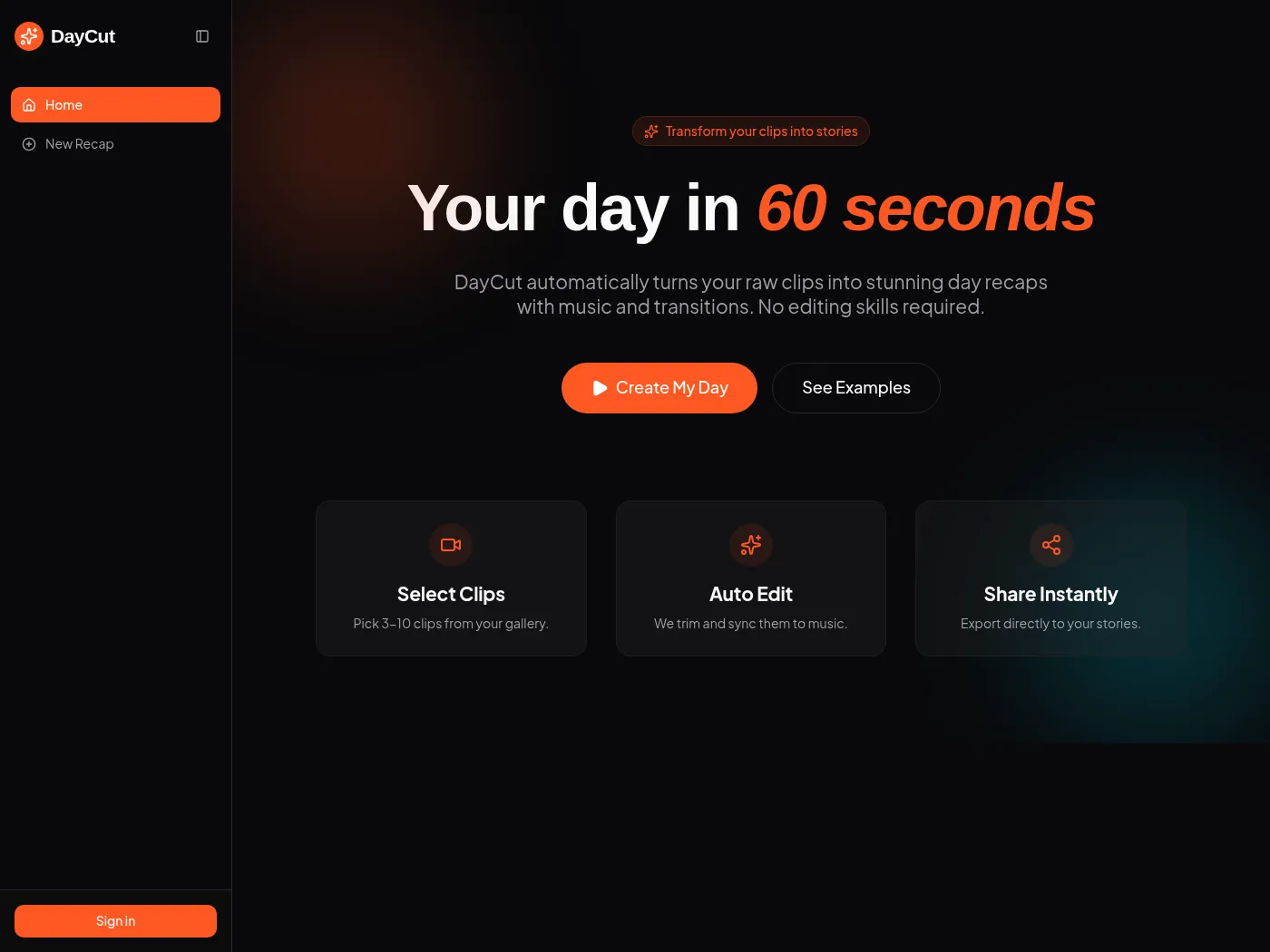 DayCut Highlights App