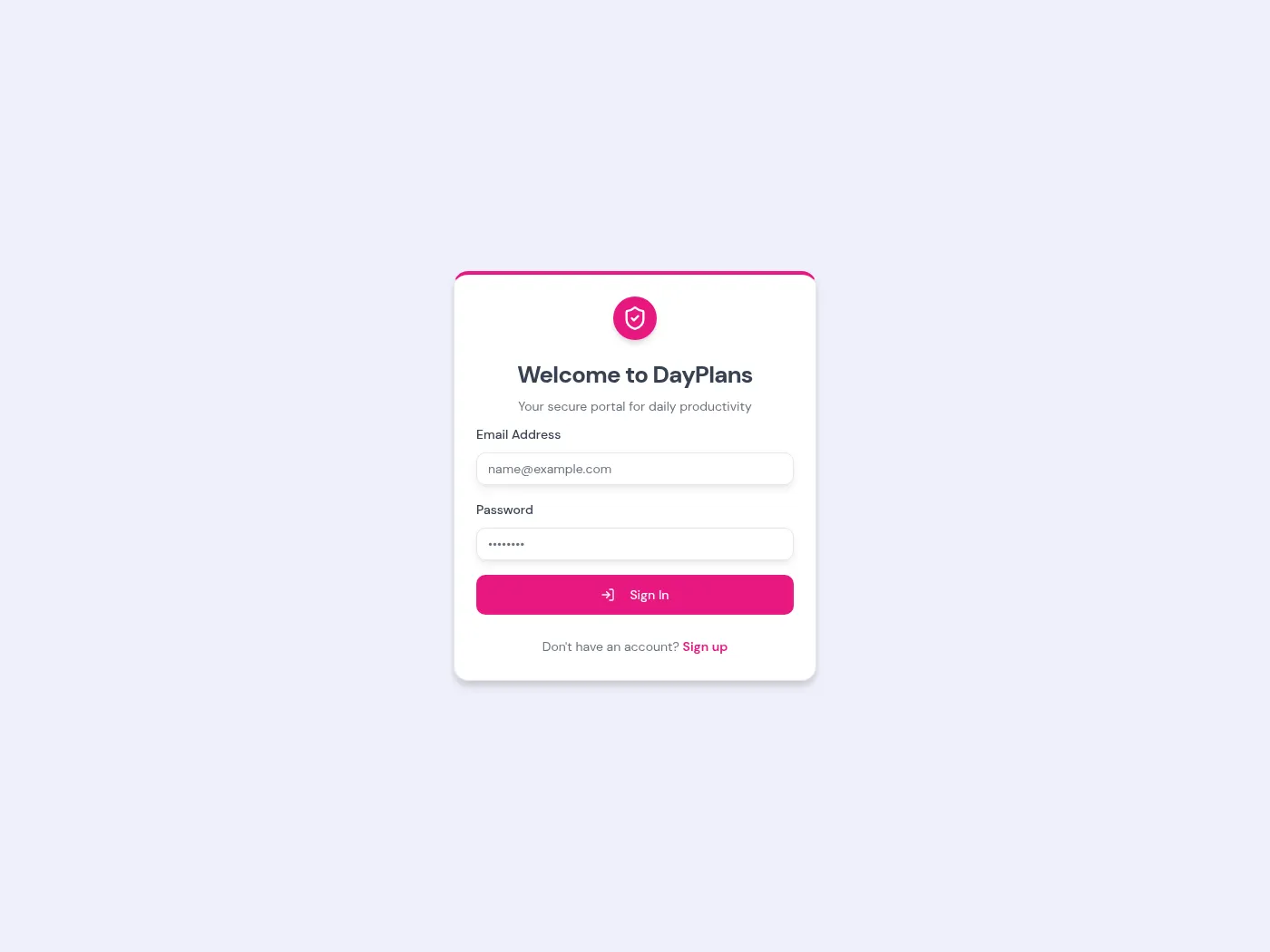 DayPlans Productivity Portal