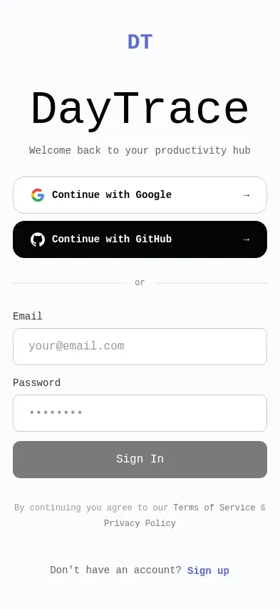 DayTrace AI Productivity Log