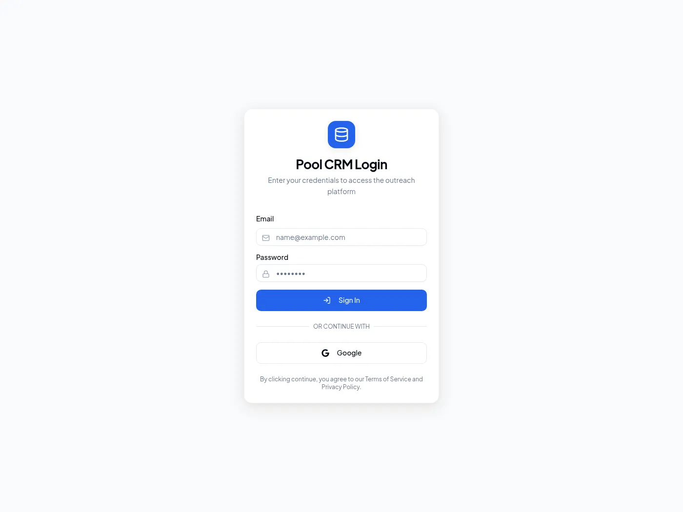 DB Frontend Dashboard