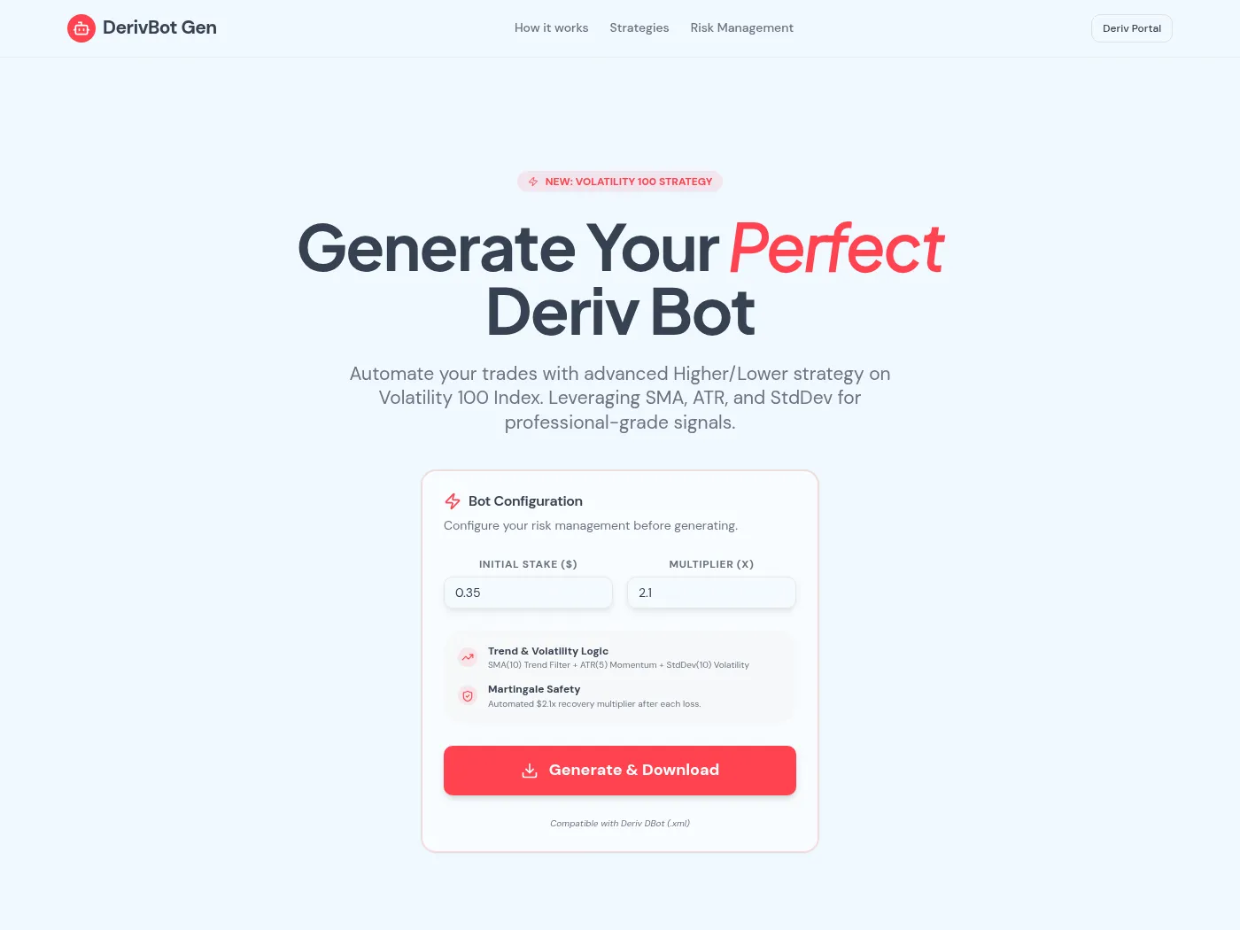 Deriv DBot XML Generator
