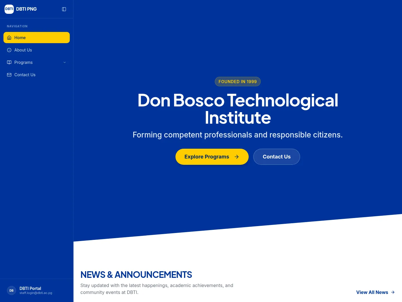 DBTI Official Website