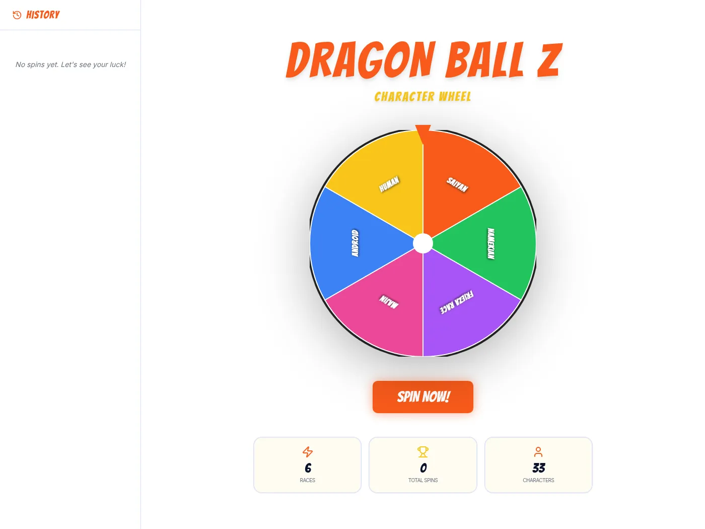 DBZ Character Wheel