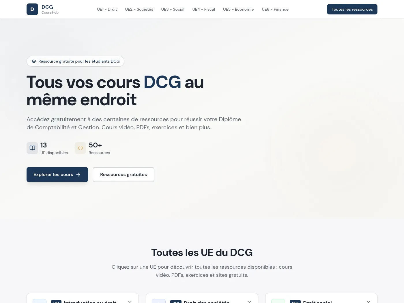DCG Cours Hub