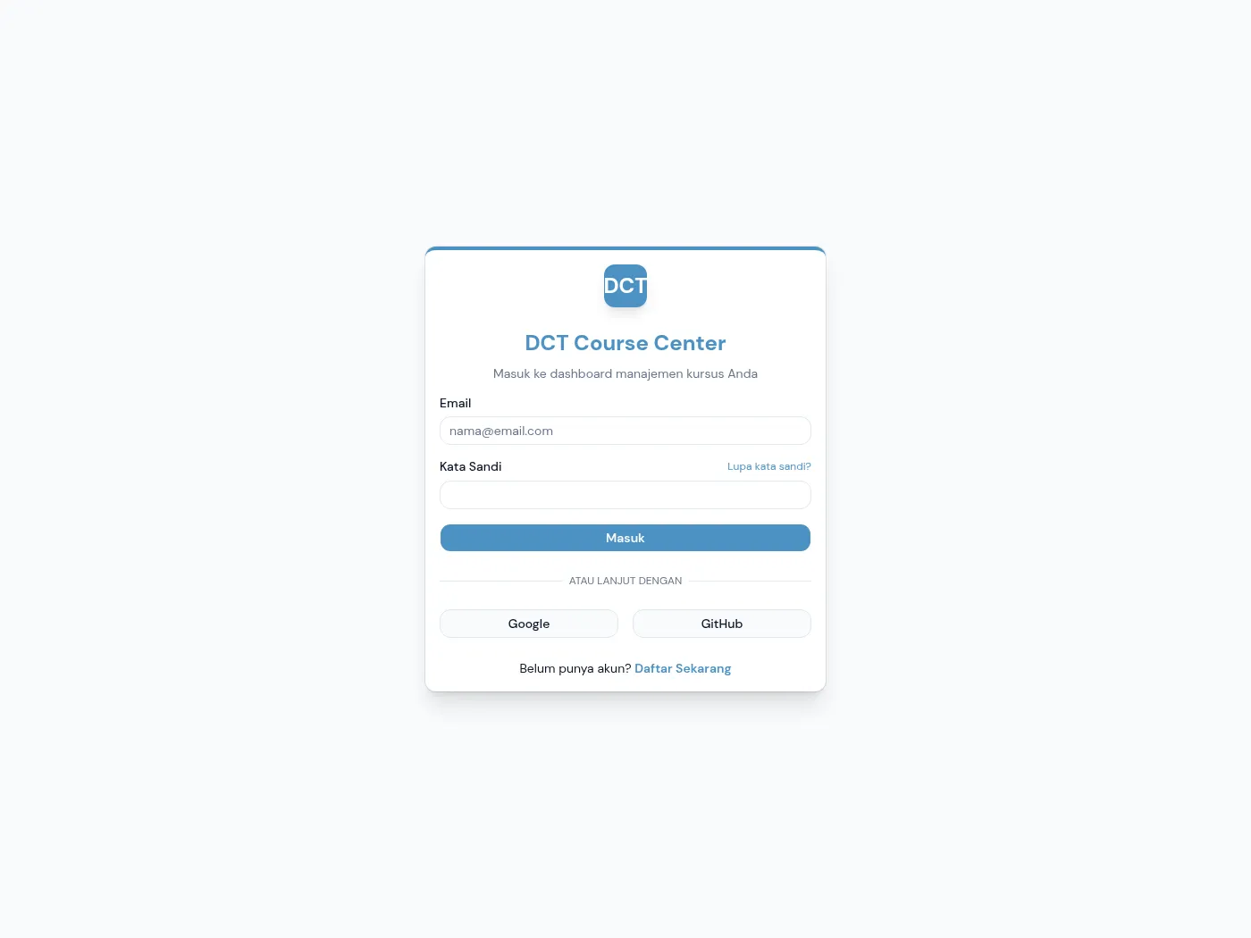 DCT Course Center