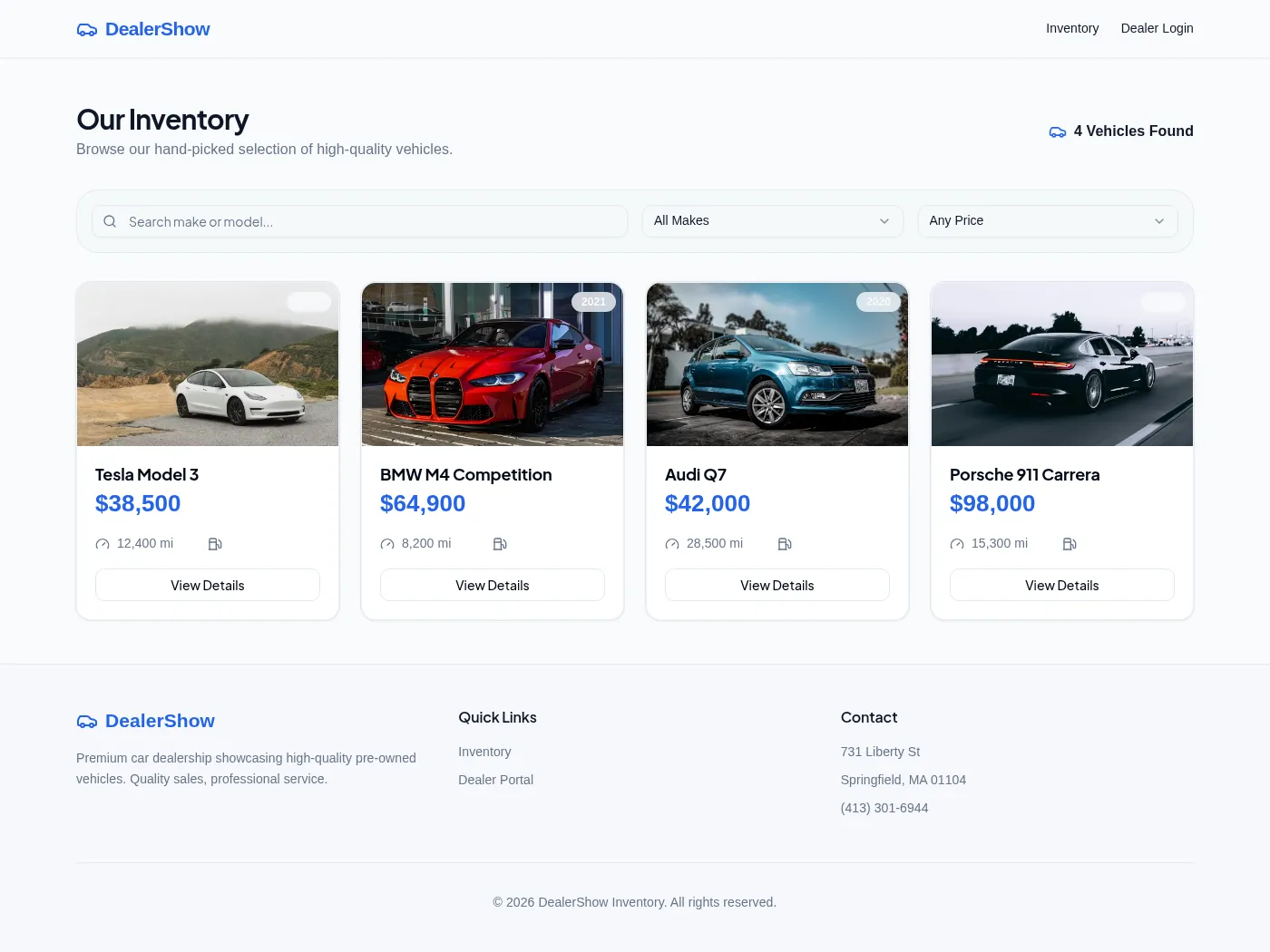 DealerShow Inventory Site