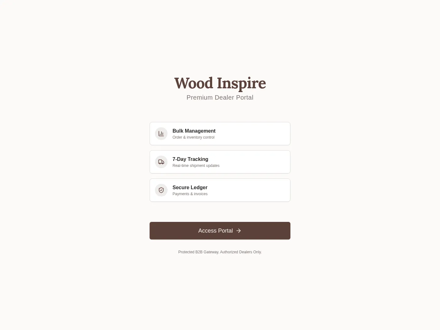 Wood Inspire Dealer Portal