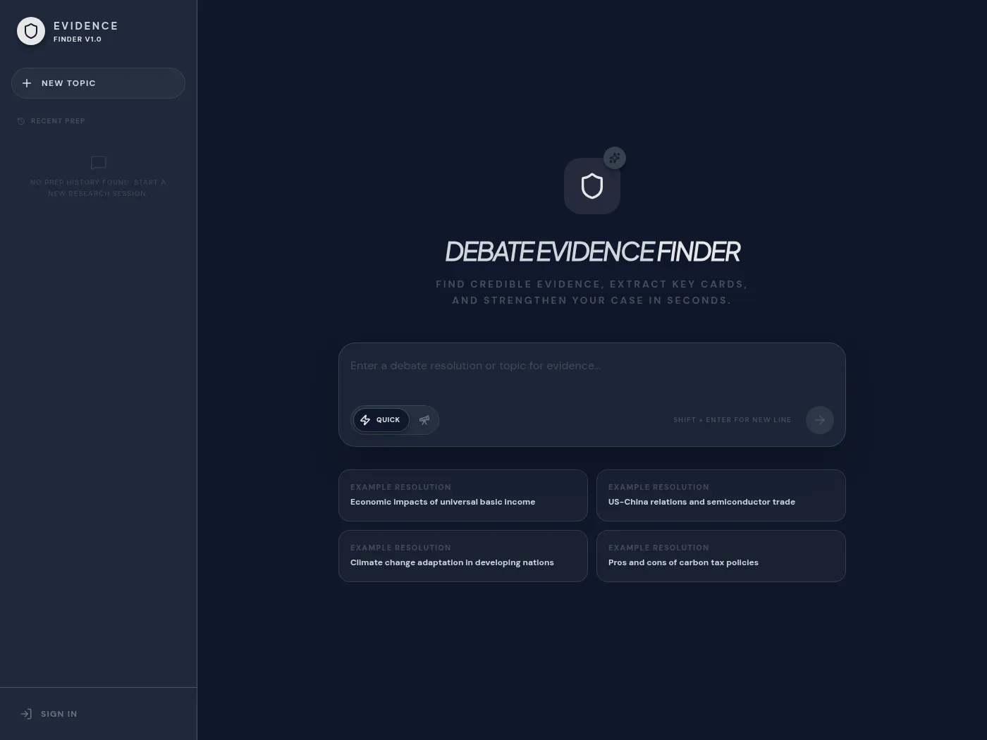 Debate Evidence Finder