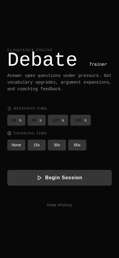Debate Trainer iOS