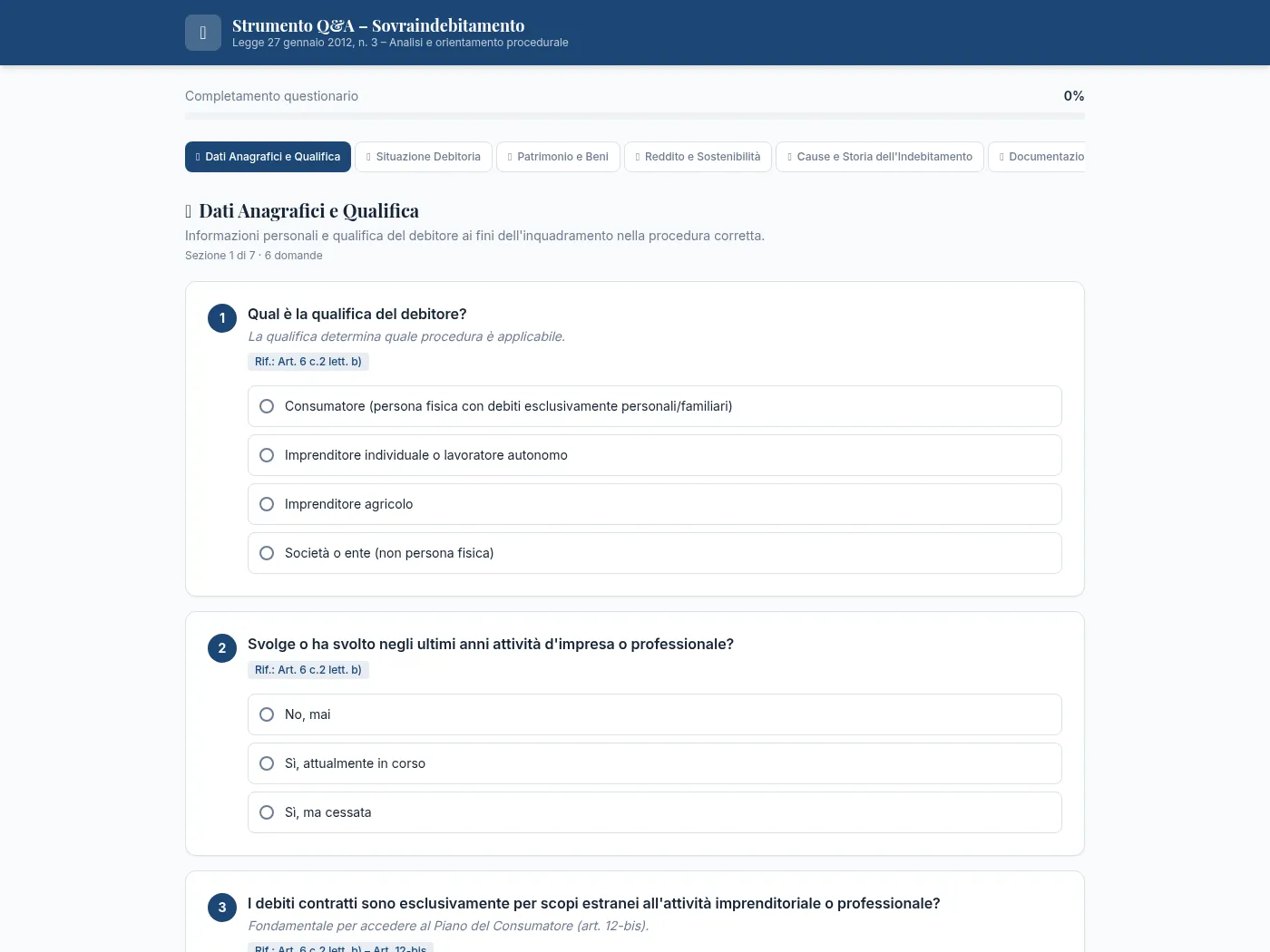 Debt Restructuring Q&A Tool