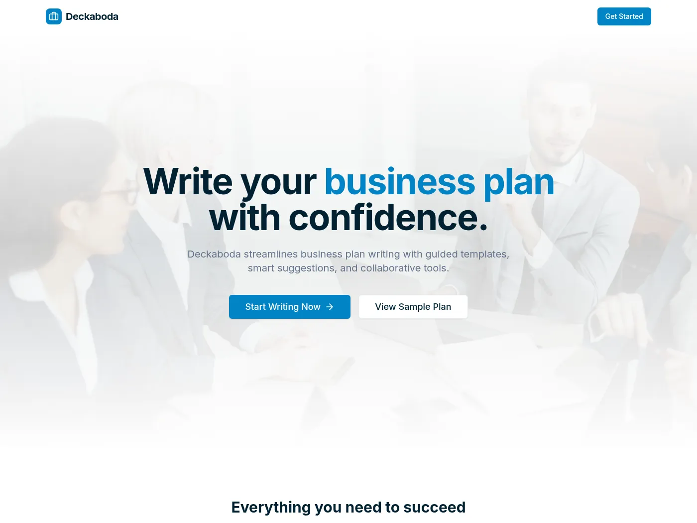 Deckaboda Business Plan App