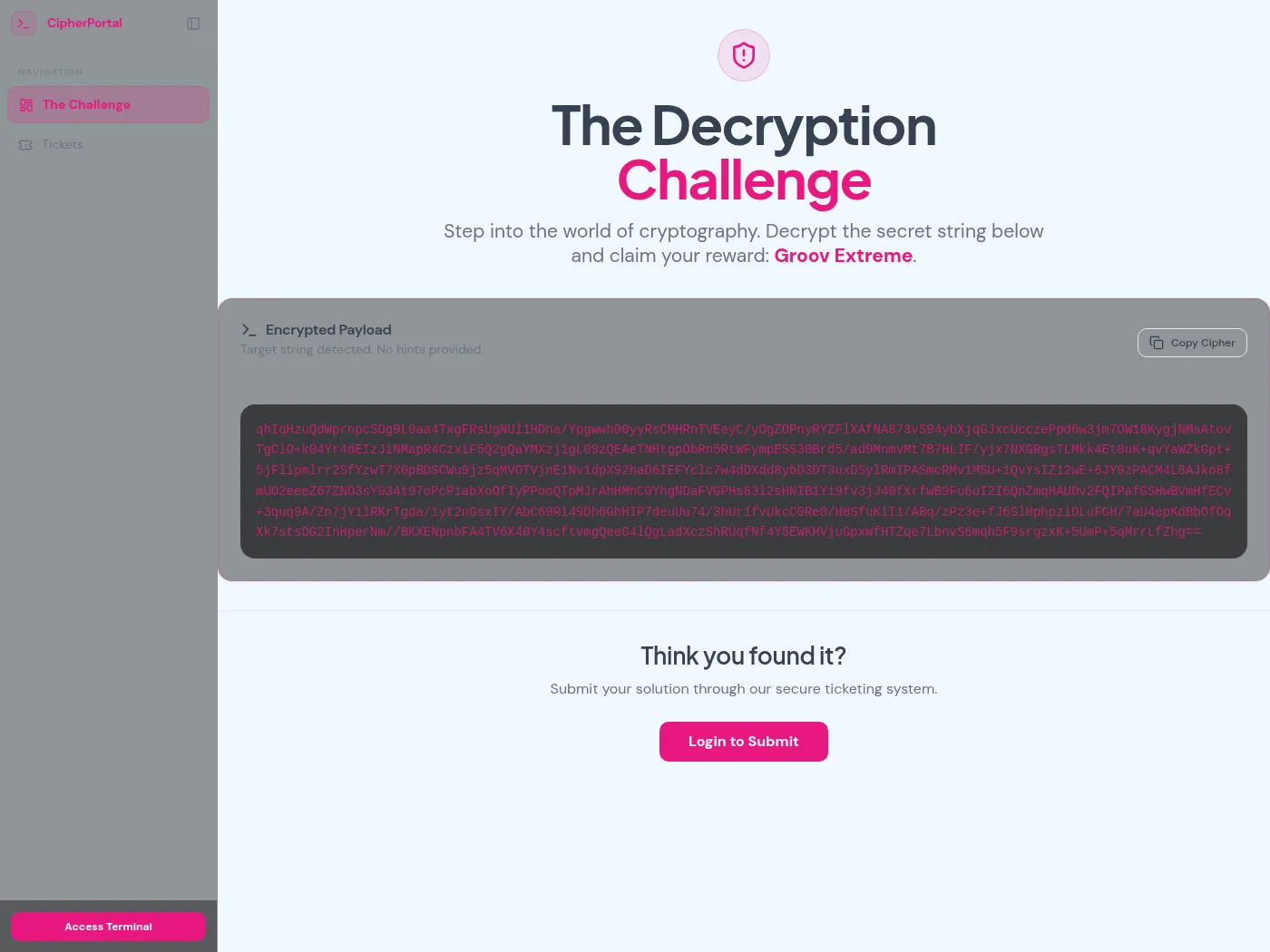 Decryption Challenge Portal