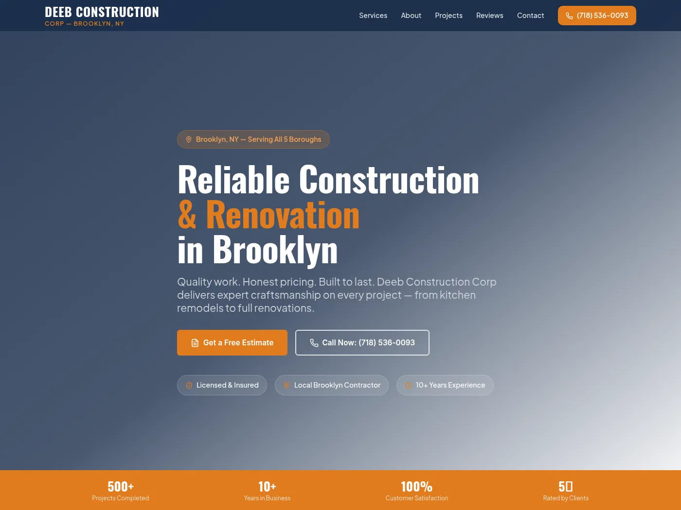 Deeb Construction Website