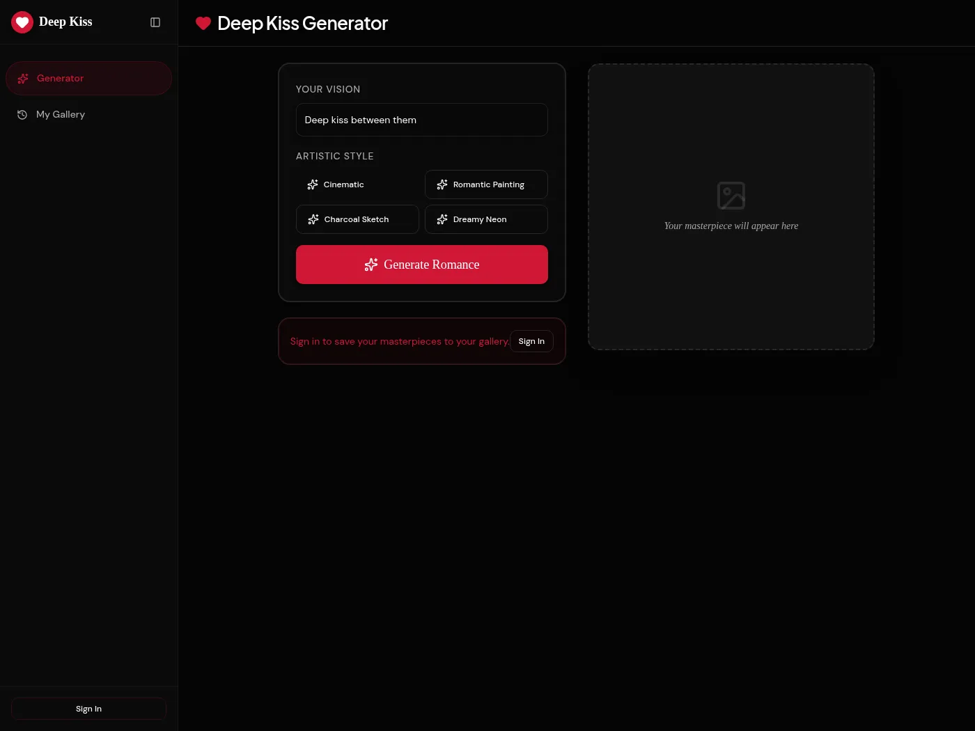 Deep Kiss Generator