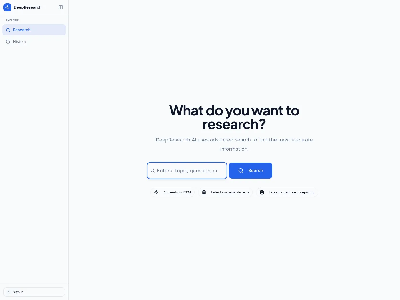 DeepResearch AI