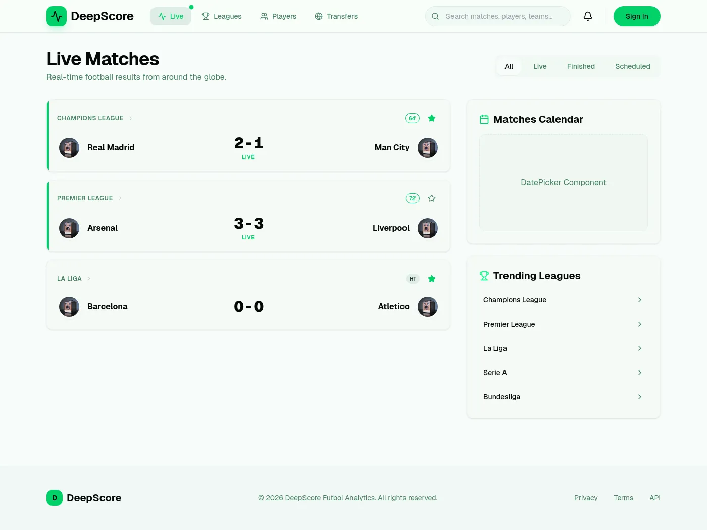 DeepScore Futbol Analytics