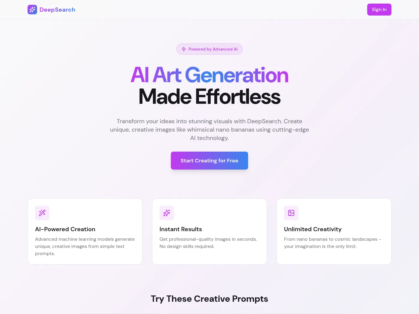 DeepSearch AI Art
