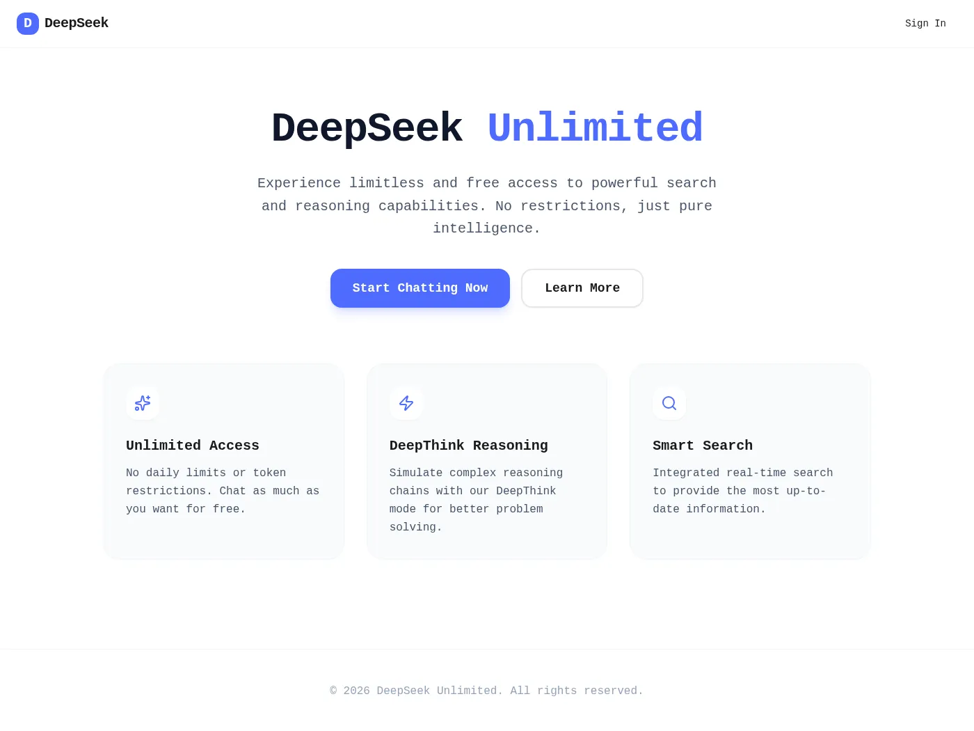 DeepSeek Unlimited Clone