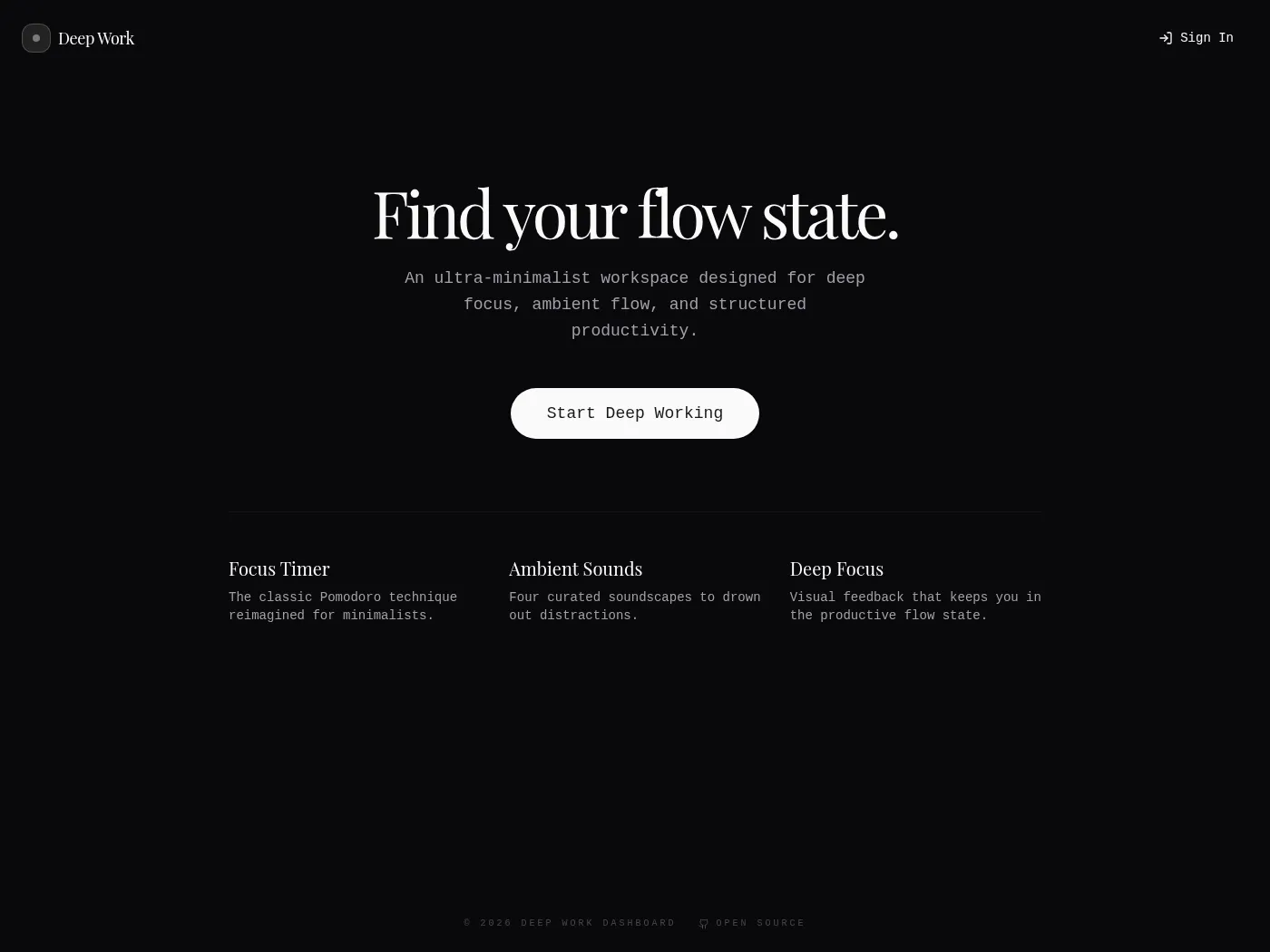 Deep Work Dashboard