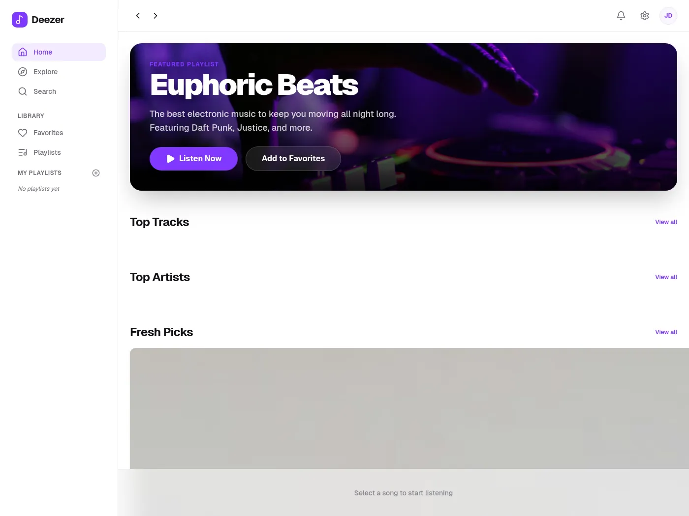 Deezer Clone